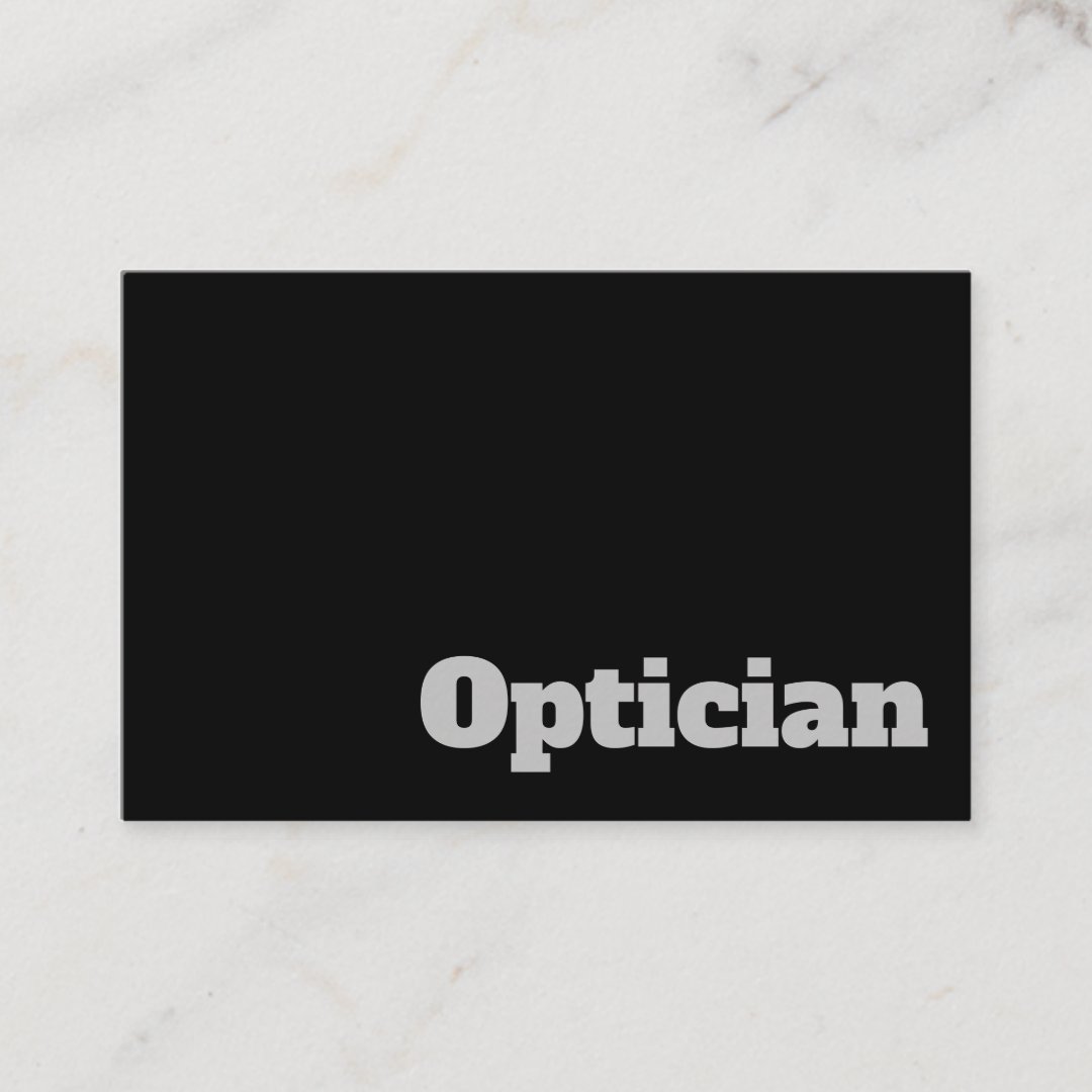 Bold & Clear Optician & Optometrist Design Business Card | Zazzle