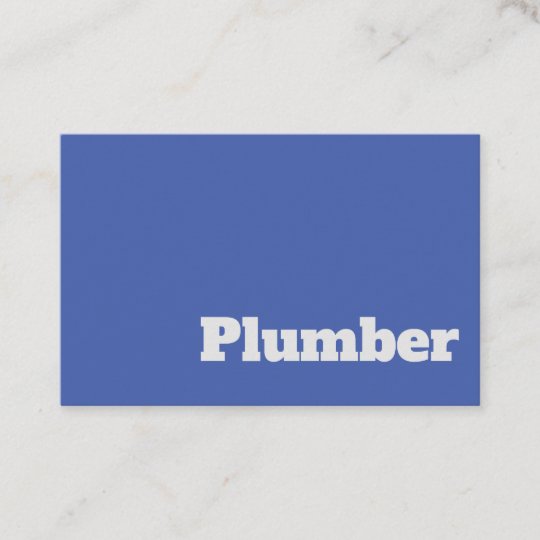 Bold & Clear Plumber & Plumbing Design Business Card | Zazzle.com