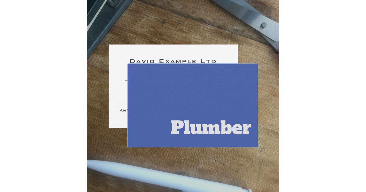 Bold & Clear Plumber & Plumbing Design Business Card | Zazzle