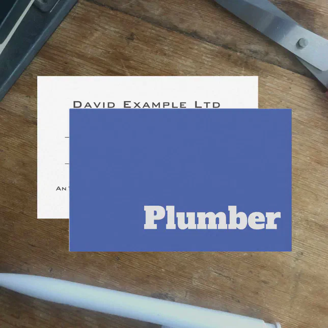 Bold & Clear Plumber & Plumbing Design Business Card | Zazzle