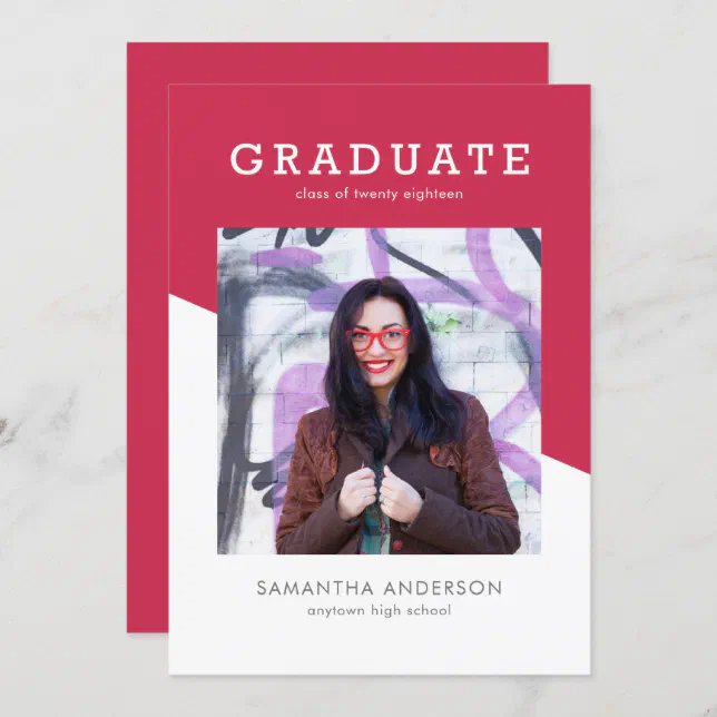 Bold Color Graduation Invitation | Zazzle