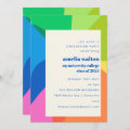 Bold Colorful Abstract Rainbow Graduation Party Invitation | Zazzle