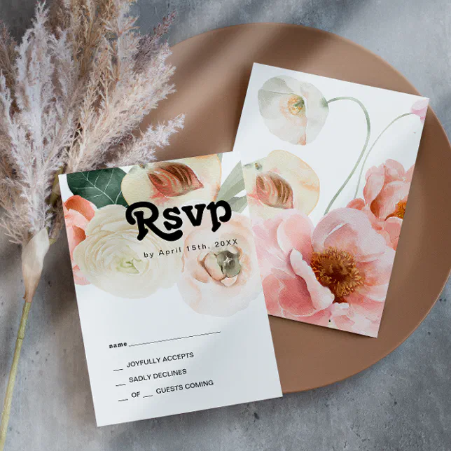 Bold Colorful Floral | RSVP Card | Zazzle