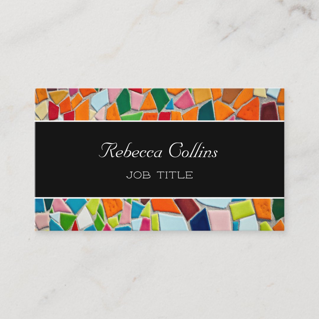 Bold Colorful Mosaic Tiles Business Card | Zazzle