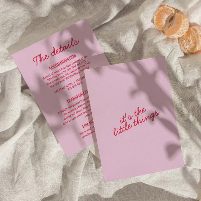 Bold colorful Retro Funky Modern Wedding Details Enclosure Card | Zazzle
