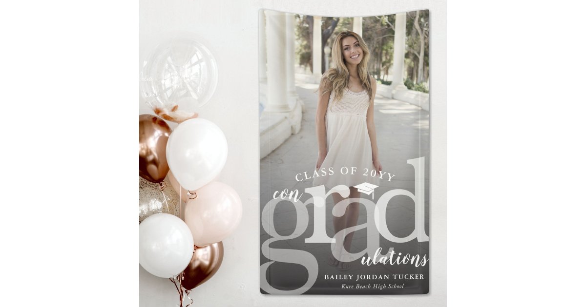 Bold ConGRADulations Photo Graduation Banner | Zazzle