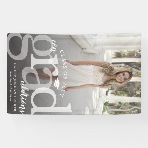 Bold ConGRADulations Photo Graduation Banner | Zazzle