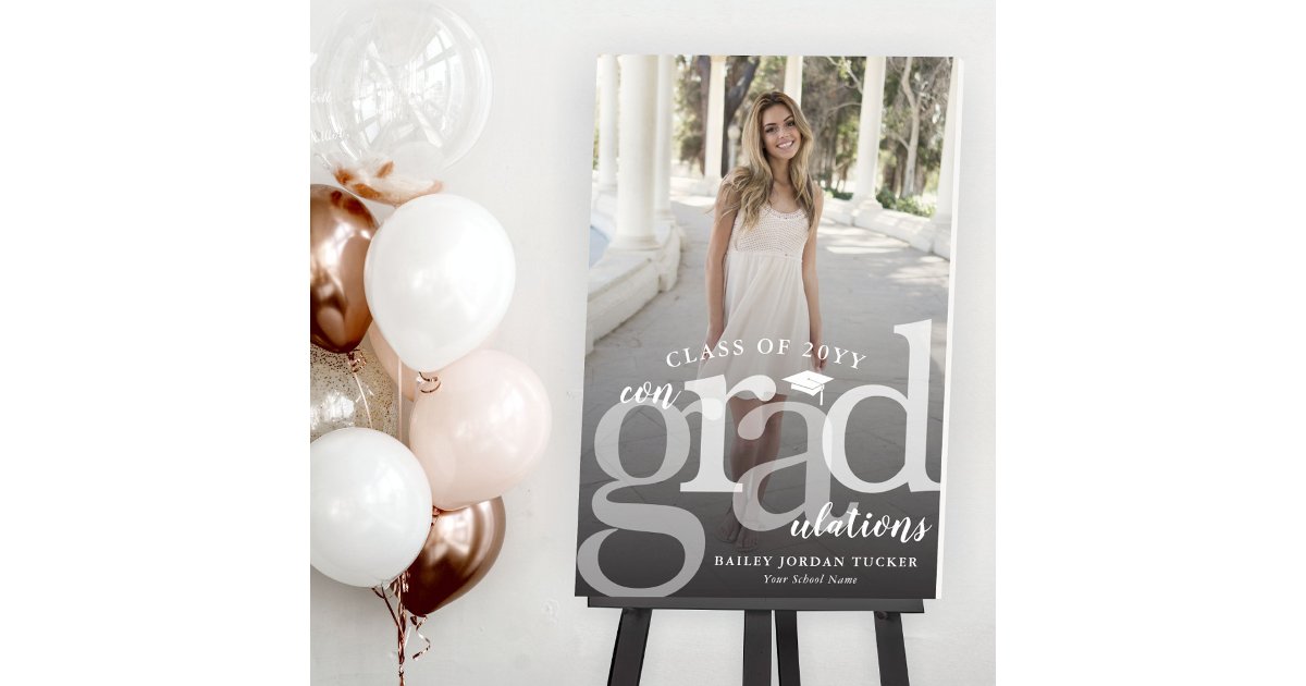 Bold ConGRADulations Photo Graduation Party Sign | Zazzle