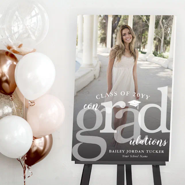 Bold ConGRADulations Photo Graduation Party Sign | Zazzle