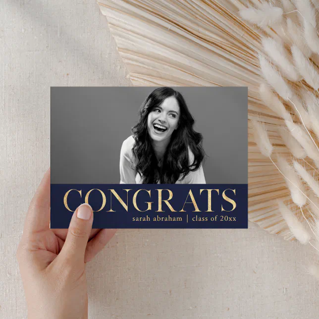 Bold Congrats Two Photo Graduation Party Invitation | Zazzle