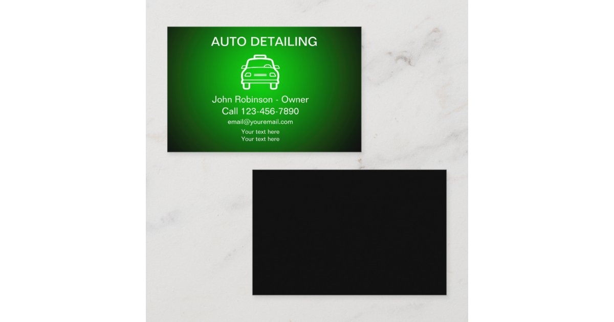 Bold Cool Auto Detailing Business Cards | Zazzle