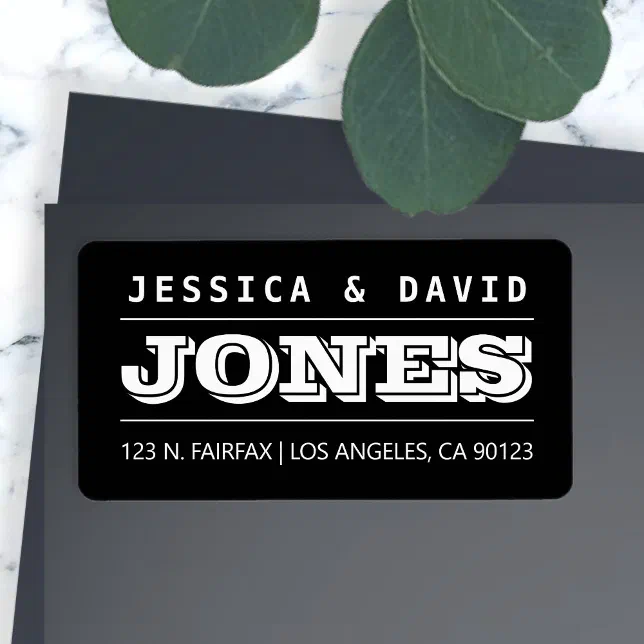 Bold Creative Looking Black & White Label | Zazzle