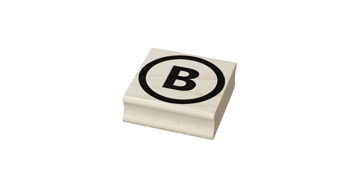 Bold Customizable Letter with Circle Frame Border Rubber Stamp | Zazzle