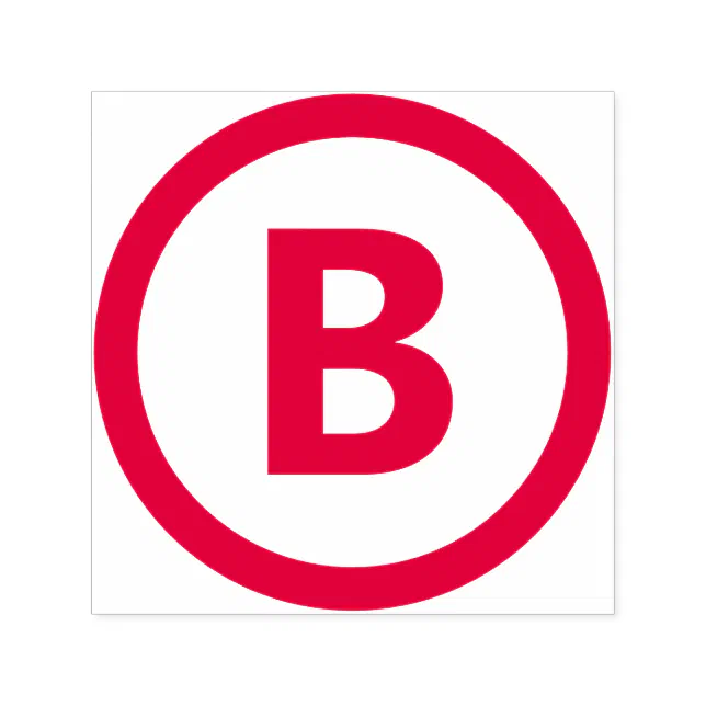 Bold Customizable Letter with Circle Frame Border Self-inking Stamp ...