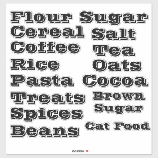 Bold Customizable Pantry Vinyl Sticker | Zazzle
