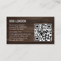 Bold Dark Wood Construction QR Code Contractor Business Card | Zazzle
