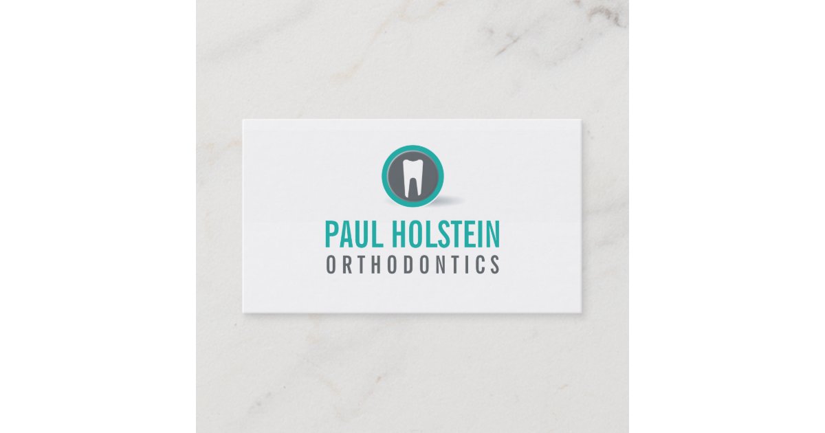 BOLD DENTIST BUSINESS CARD :: modern tooth logo 1 | Zazzle