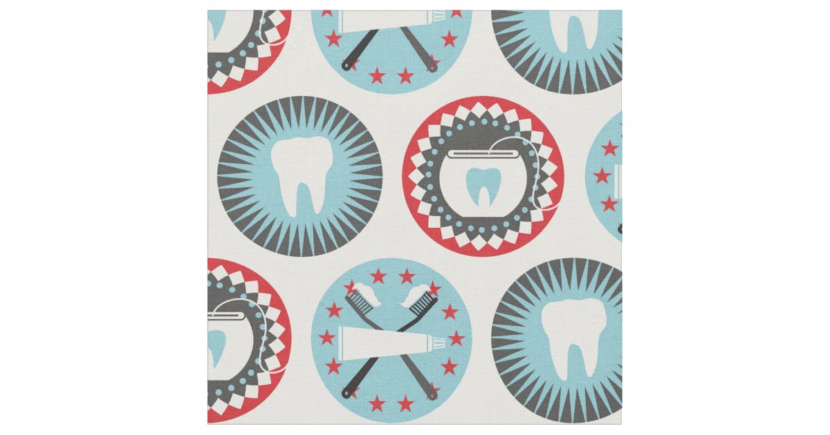 Bold Dentistry Pattern - Dentist Dental Hygienist Fabric | Zazzle
