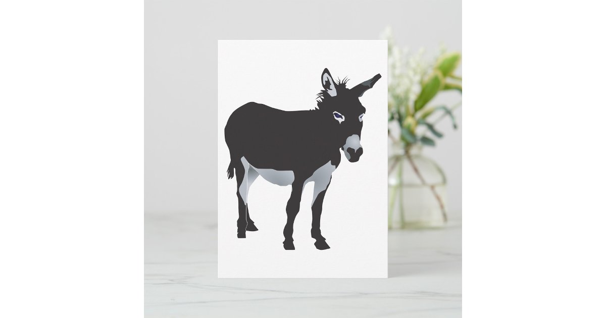 Bold Donkey Silhouette Farm Animal Invitation | Zazzle