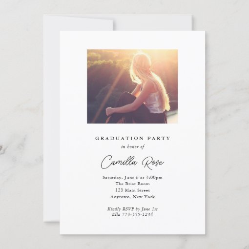 Bold Elegance 2024 Graduation Photo Invitation | Zazzle