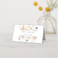 Bold Elegant Floral Wedding Entree Choice Folded Place Card | Zazzle