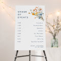Bold Elegant Floral Wedding Order of Events Sign | Zazzle