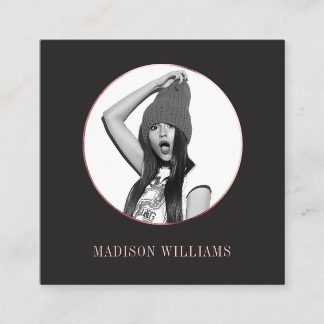 Bold Elegant Rose Gold Photo Unique Social Media Calling Card | Zazzle
