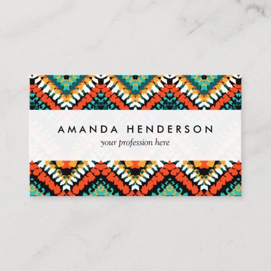 Bold Ethnic Native Tribal Pattern Business Card | Zazzle.com