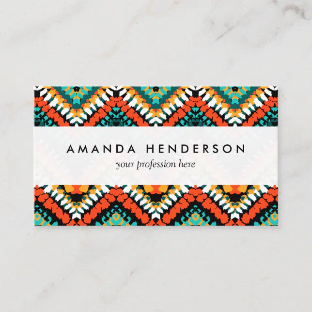 Bold Ethnic Native Tribal Pattern Business Card | Zazzle