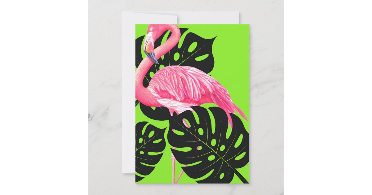 Bold Flamingo Invitation | Zazzle