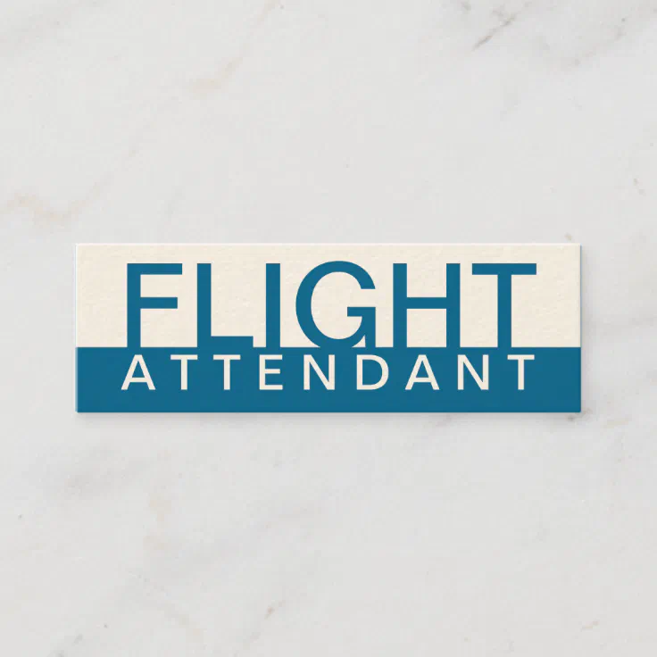 bold FLIGHT ATTENDANT. Mini Business Card | Zazzle