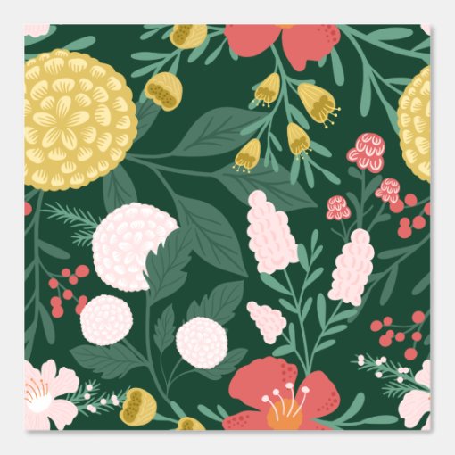 Bold Floral Blossoms Botanical Garden Pattern Wallpaper | Zazzle
