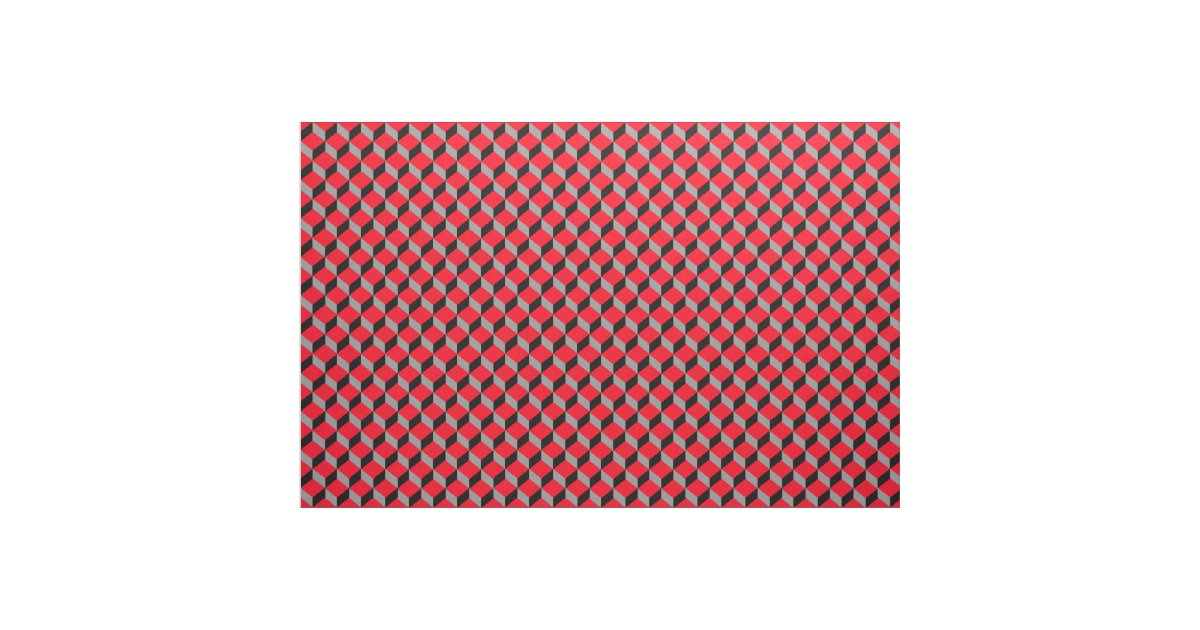 Bold Funky 3D Optical Illusion Patterned Print Fabric | Zazzle