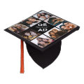 Bold Grad Black 8 Photo Collage Graduation Cap Topper | Zazzle