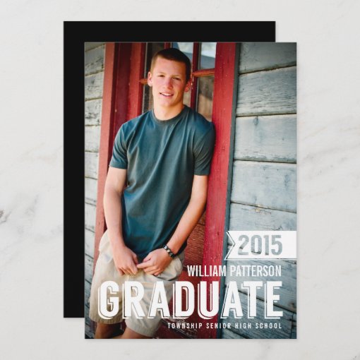 Bold Grad Guy Photo Graduation Party Invitation | Zazzle