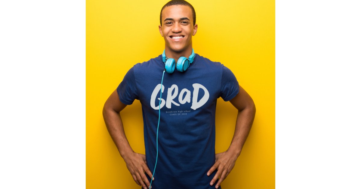 Bold grad modern trendy graduation personalized T-Shirt | Zazzle