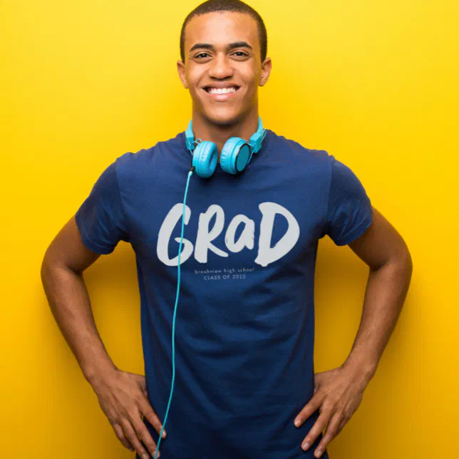 Bold grad modern trendy graduation personalized T-Shirt | Zazzle