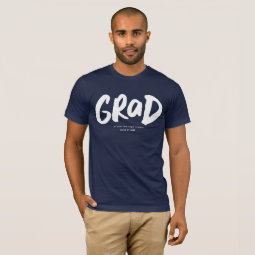 Bold grad modern trendy graduation personalized T-Shirt | Zazzle