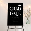 Bold Graduate Black Grad Party Welcome Sign | Zazzle