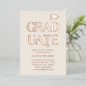 Bold Graduate Graduation Party Cream Foil Invitation | Zazzle