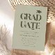 Bold Graduate Graduation Party Photo Sage Invitation | Zazzle