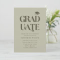 Bold Graduate Graduation Party Photo Sage Invitation | Zazzle