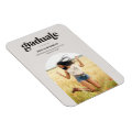 Bold Graduate Neutral Gray Photo Grad Announcement Magnet | Zazzle