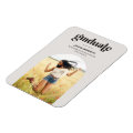 Bold Graduate Neutral Gray Photo Grad Announcement Magnet | Zazzle