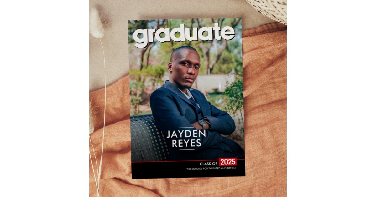Bold Graduation Announcement and Party Invitation | Zazzle