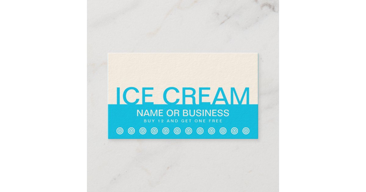 bold ICE CREAM customer loyalty card | Zazzle