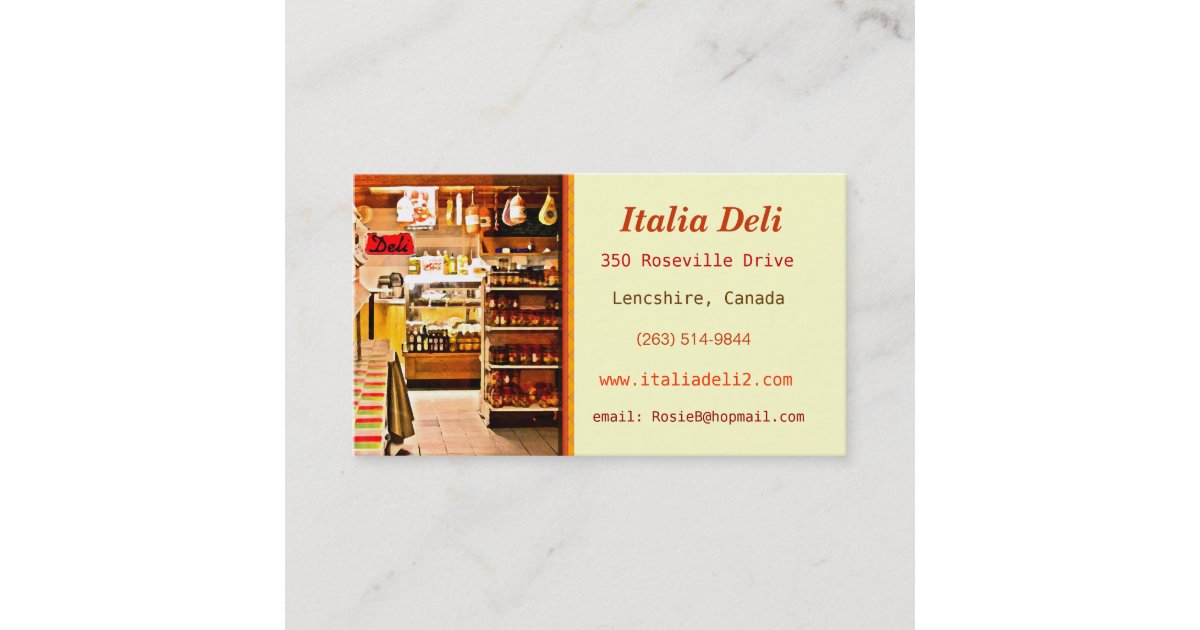 Bold Italian Deli Business Card | Zazzle