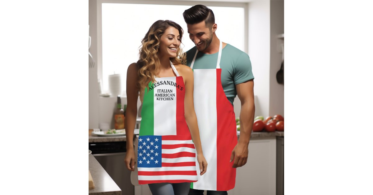 Bold Italian Flag American Flag Apron | Zazzle