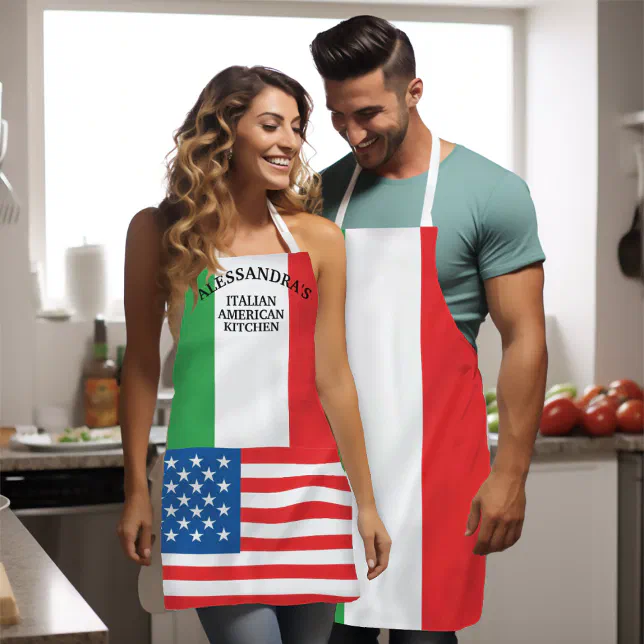 Bold Italian Flag American Flag Apron | Zazzle