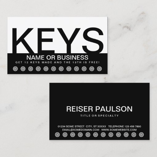 bold KEYS customer loyalty card | Zazzle